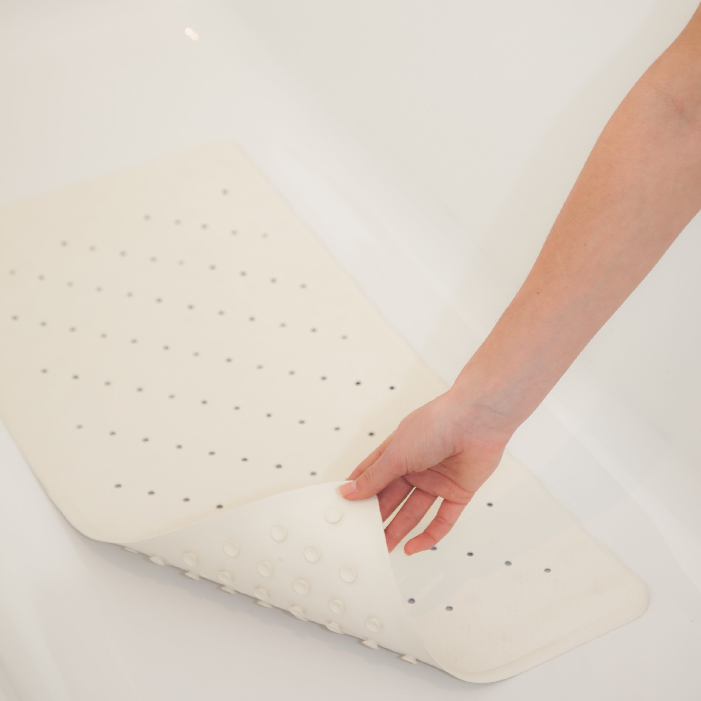 Rubberen badmat langwerpig | Bad mat Wit | Laagste prijs!