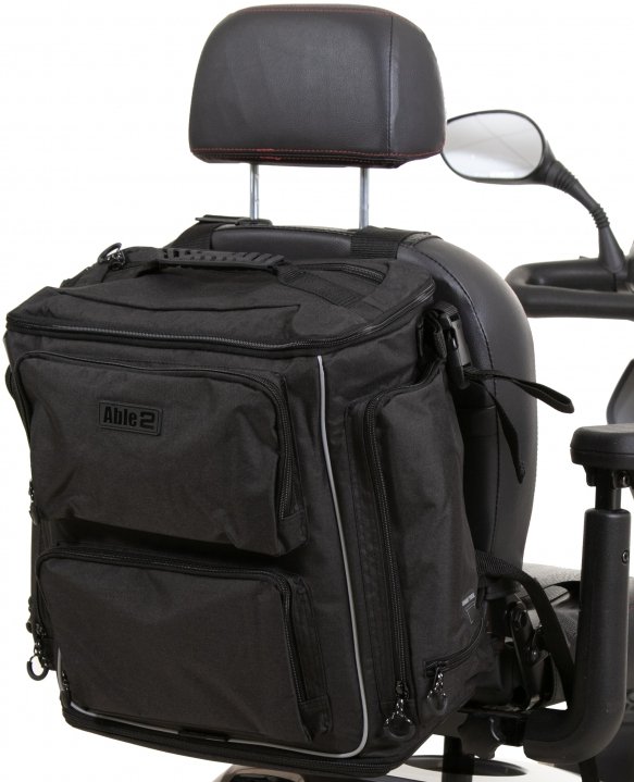 Scootmobiel tas Zwart krukhouder | Rugleuning scootmobieltas