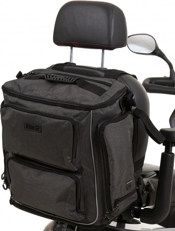 Scootmobiel tas Zwart krukhouder | Rugleuning scootmobieltas