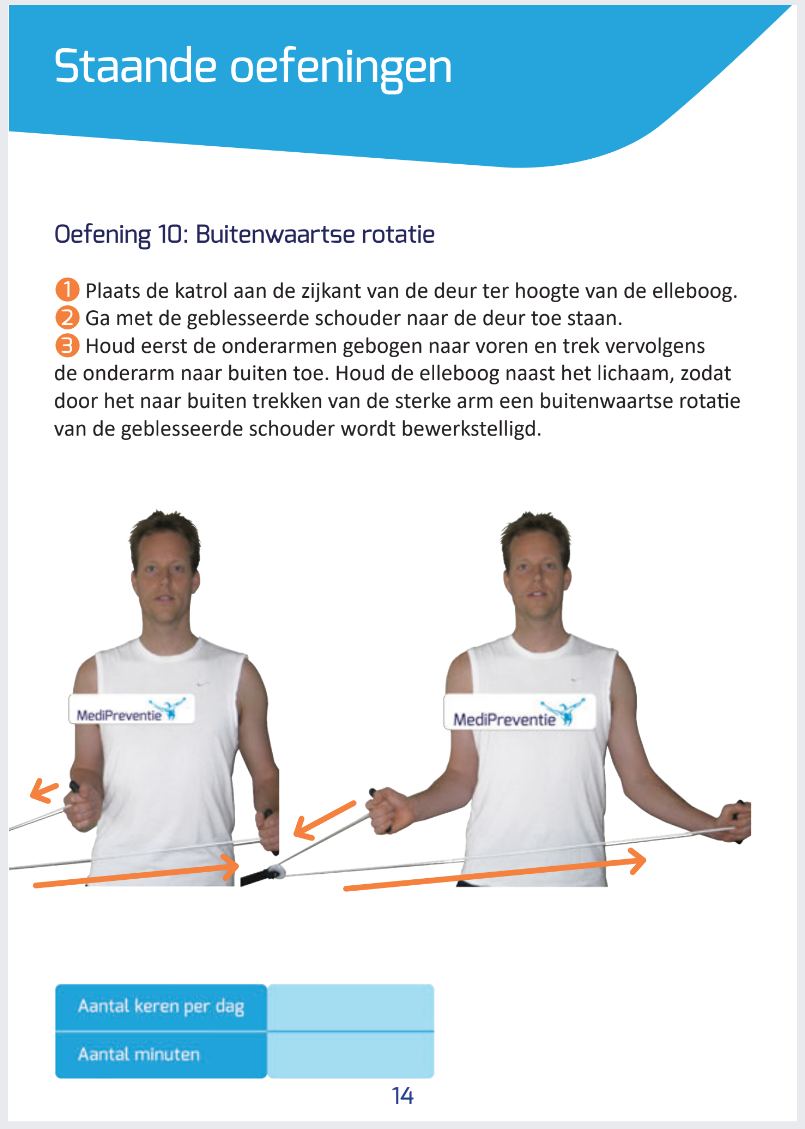 Schouder katrol oefenboekje | Schouder stretcher oefeningen