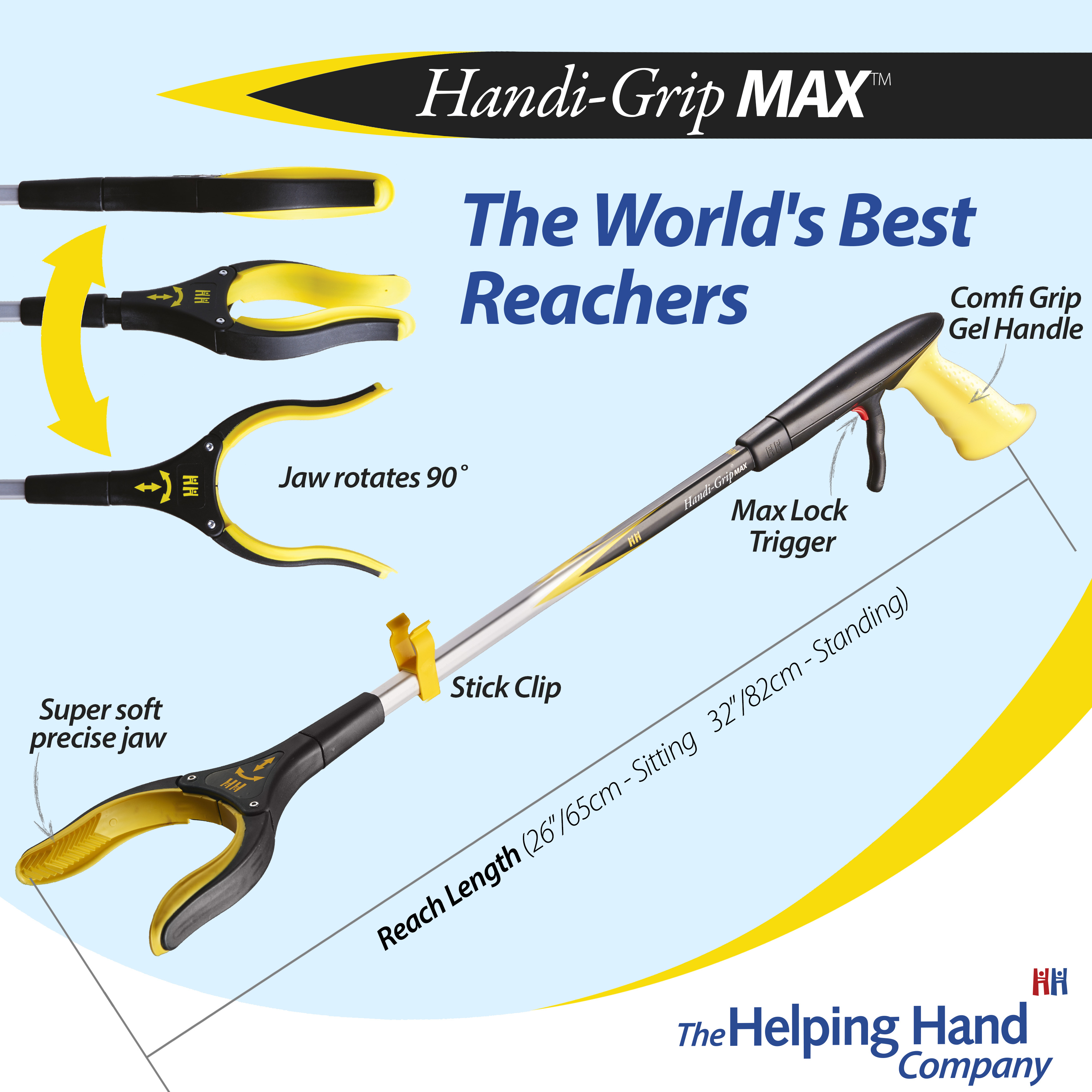 Helping Hand grijper | Handi-Grip Max | Standaard handgrijper
