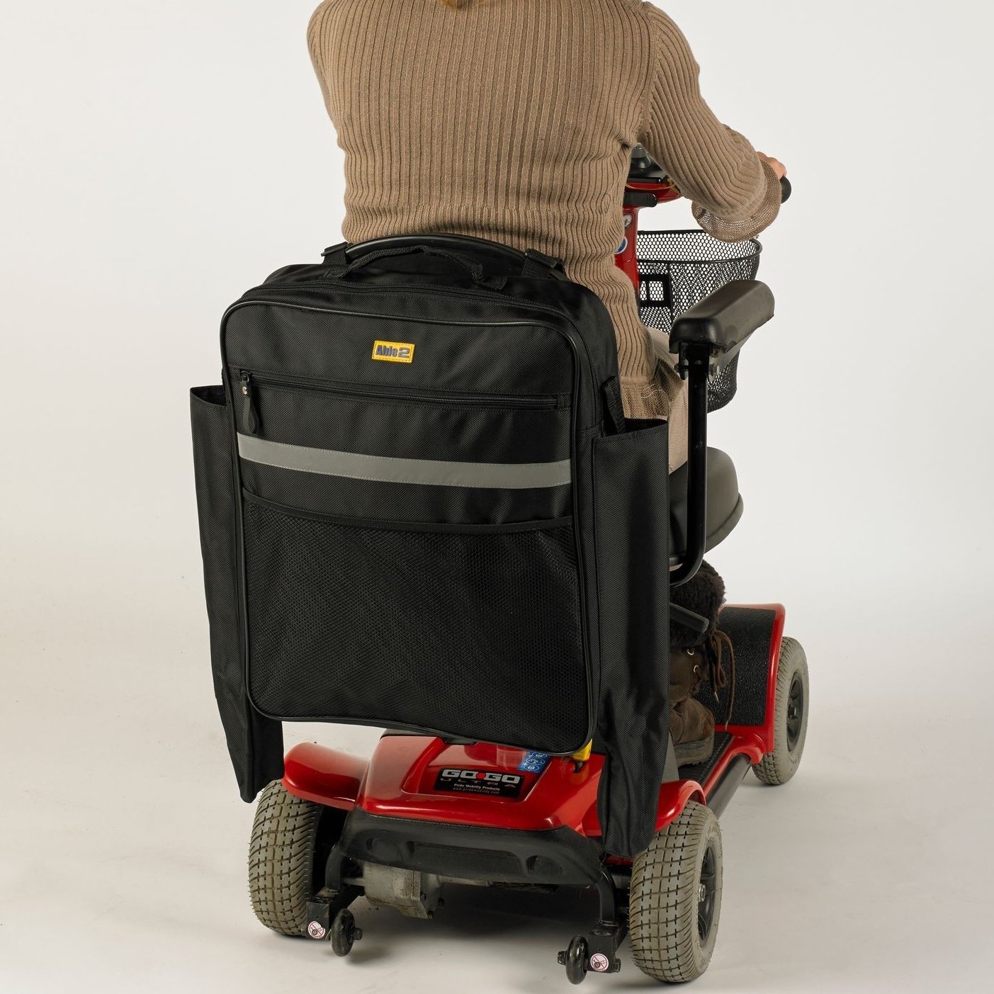 Scootmobiel tas Zwart krukhouder | Rugleuning scootmobieltas