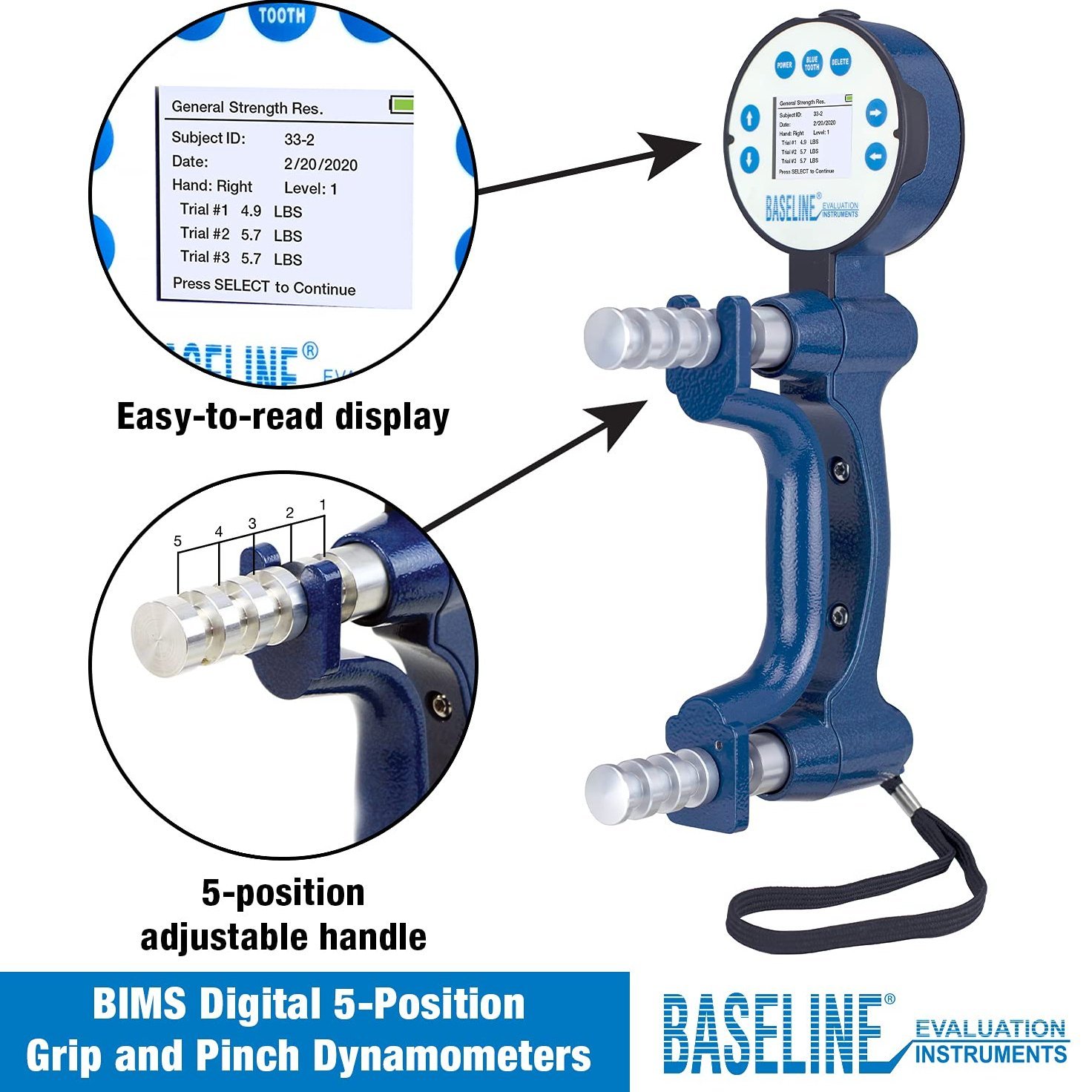 Hand dynamometer digitaal BIMS Clinic Baseline Hand dynamometer ...