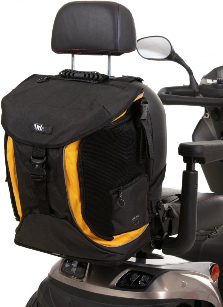 Scootmobiel tas Torba Go | Rugzak |Rugleuning tas Zwart-Geel