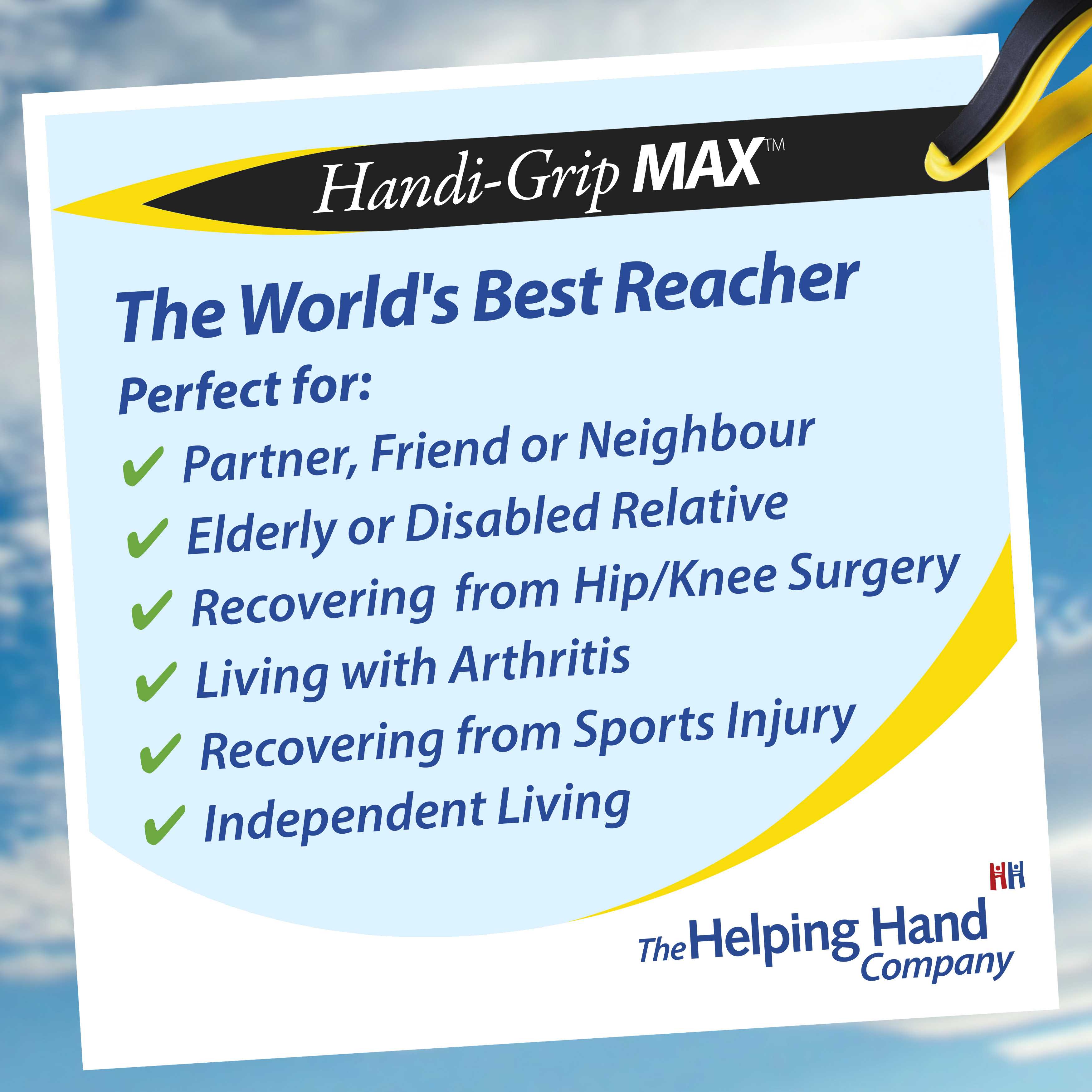 Helping Hand grijper | Handi-Grip Max | Standaard handgrijper